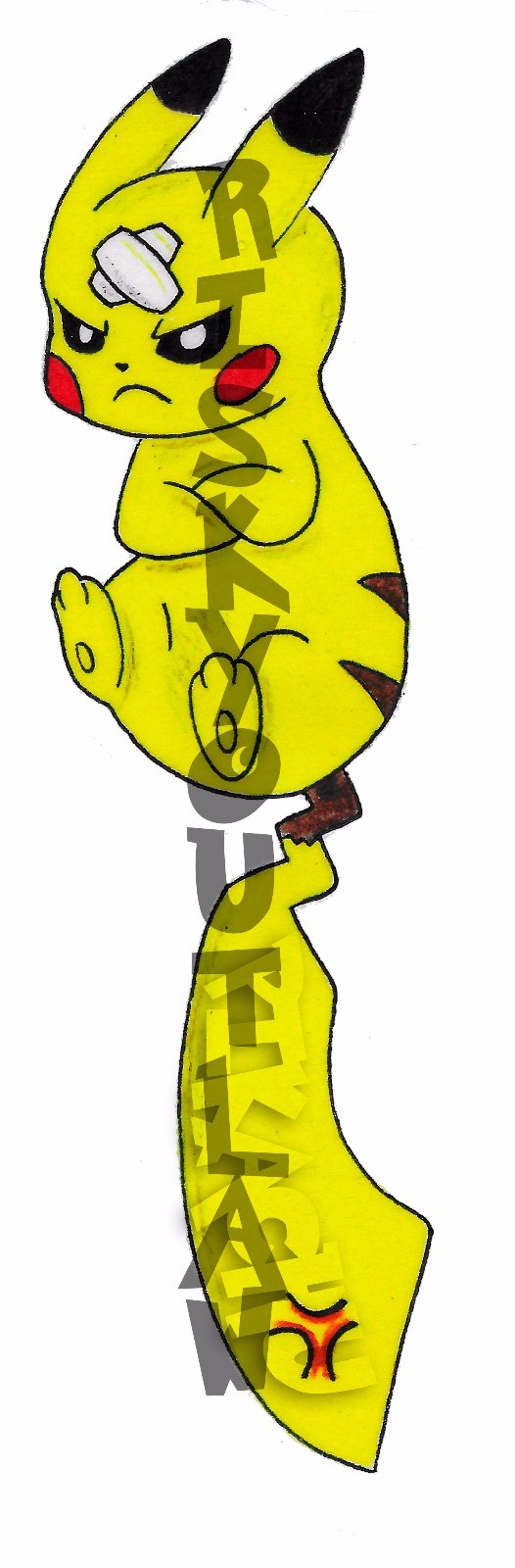 Hand drawn Pokemon Art Upset Pikachu Cut-Out Bookmark | eBay