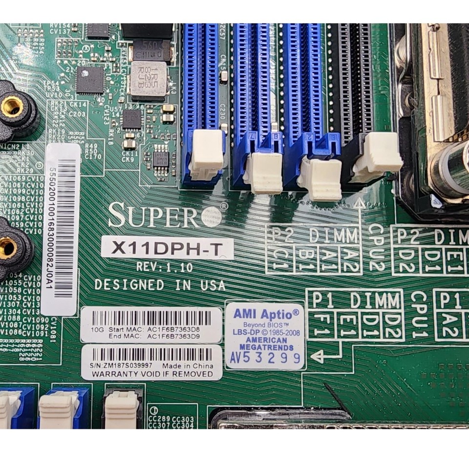 Supermicro X11DPH-T LGA 3647 Motherboard with 2x 2U HS Tested 2x Silver ...