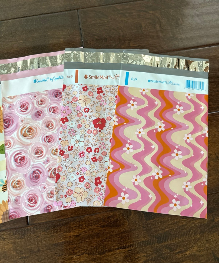25 or 50 Pack - 6x9" Beautiful Floral Mix of 5 Patterns Designer Poly ...