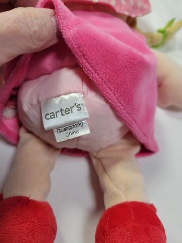 Carters Pink Blond Doll Plush Dress Hat Flower Daisy Braids Red Shoes ...