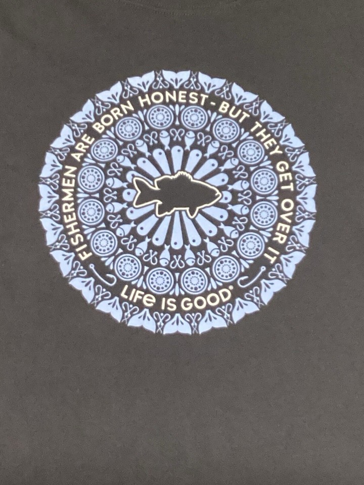 Life Is Good Shirt Fishing Fisherman Casual Crusher Tee Graphic Mens ...