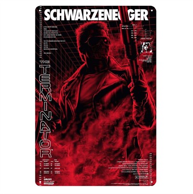 Terminator Arnold Schwarzenegger Movie Metal Poster Tin Sign - Size ...