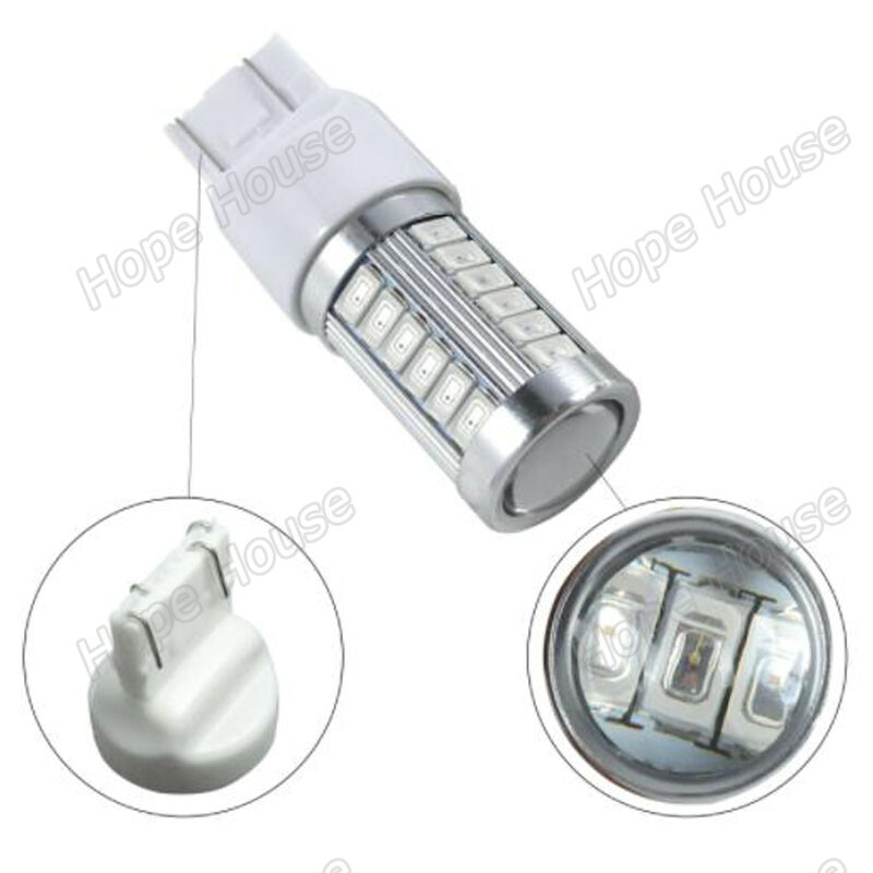 2 x T20 7440 7443 33 SMD LED BULB CAR BACK UP REVERSE LIGHT RED 12V W21 ...