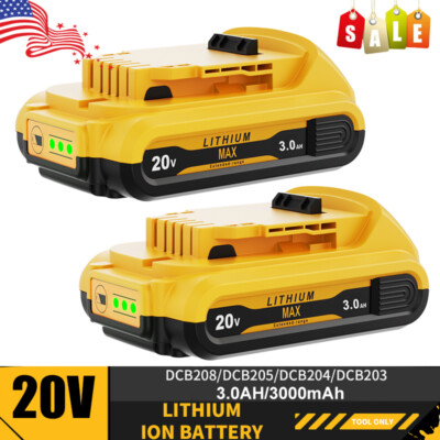 Pack For DEWALT DCB201 20V 20 Volt Max Lithium-Ion Compact Battery ...