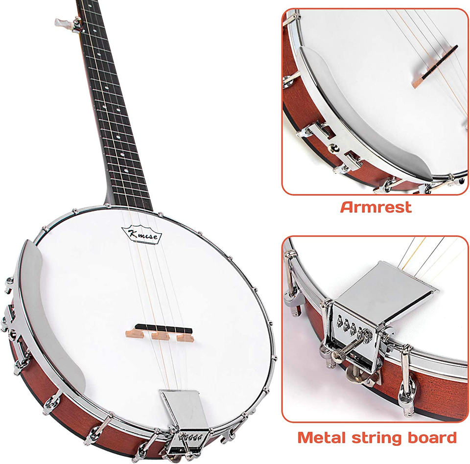 5 String Banjo,Professional Two-Way Truss Rod Open Back Banjos Starter ...