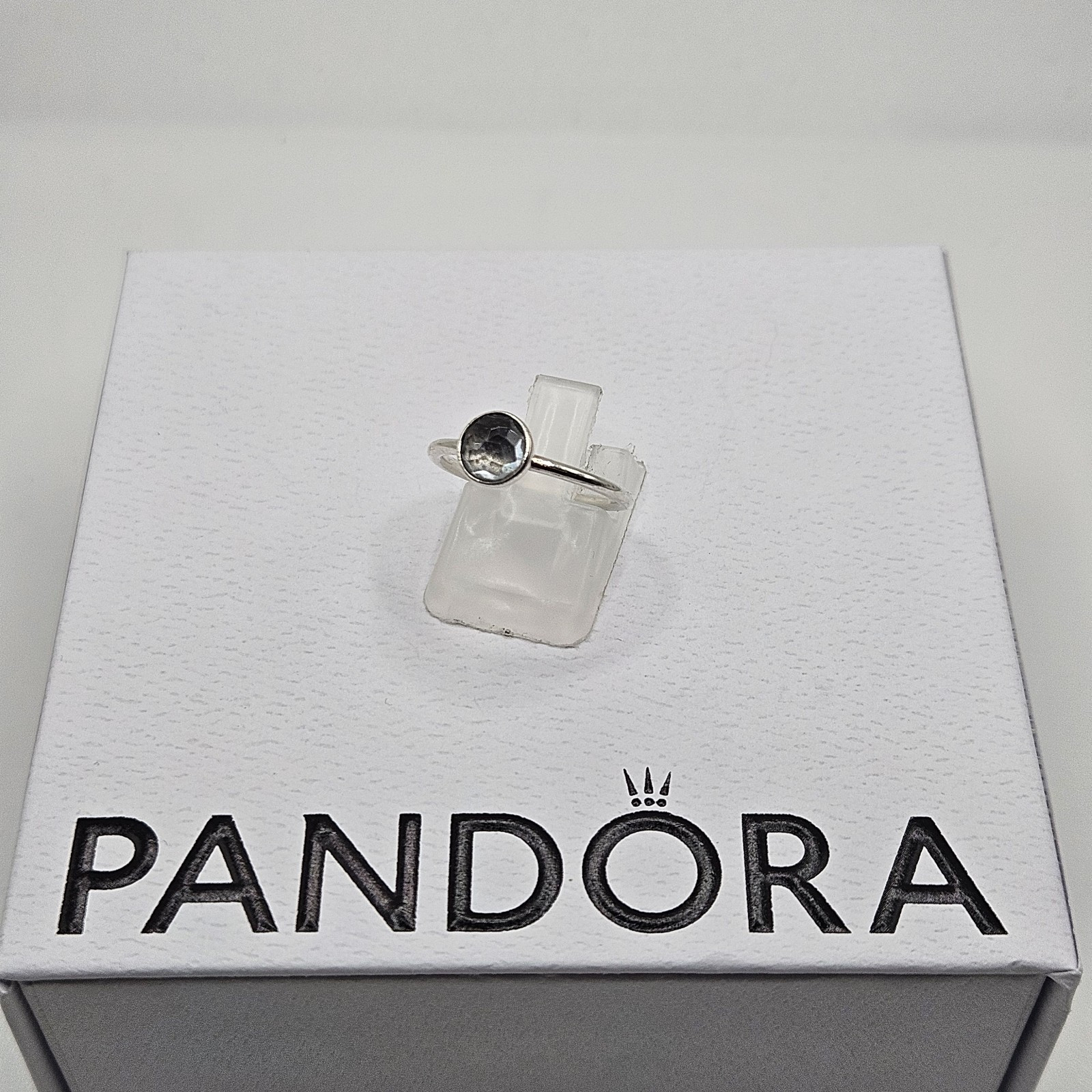 Genuine Pandora March Blue Birthstone Droplet Ring AL… - Gem