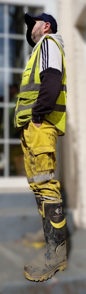 mens LEO yellow hi vis work safety vest Large 40-46" builder construction workie | eBay UK