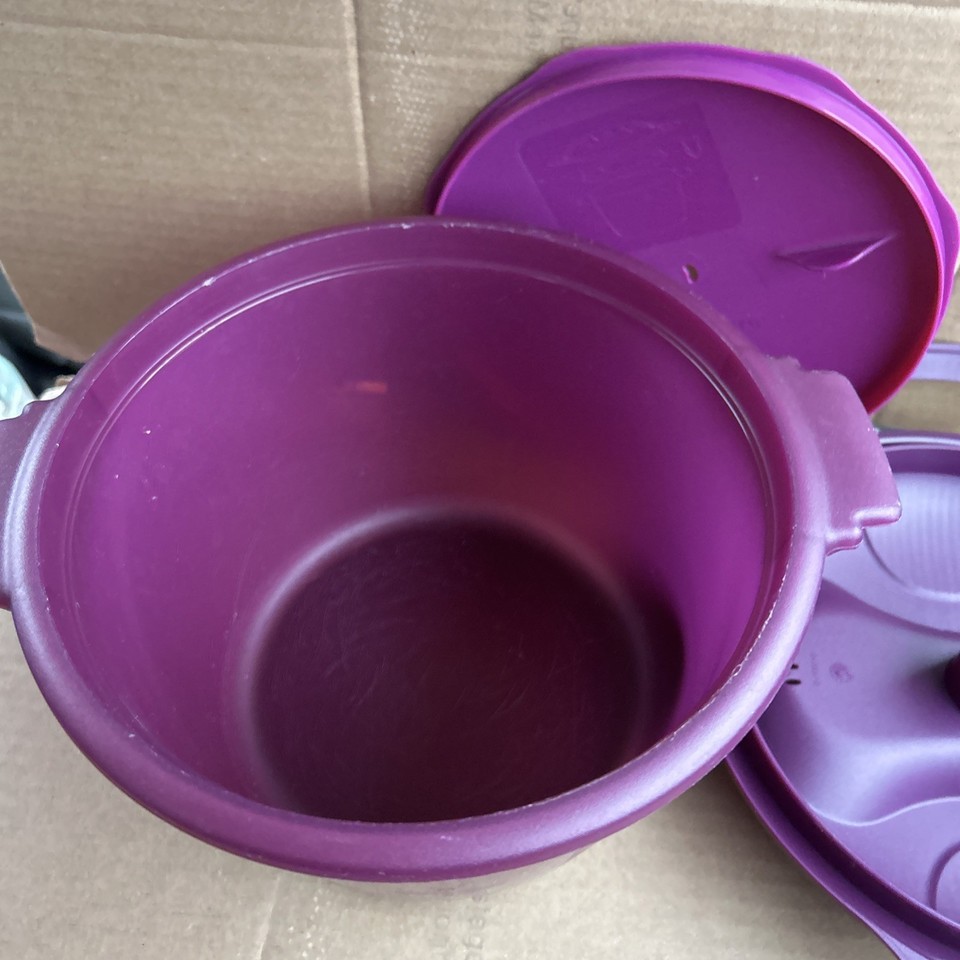 TUPPERWARE 3 PC - MICROWAVE STEAMER 2.2L RICE COOKER 6451 6452 6453 ...