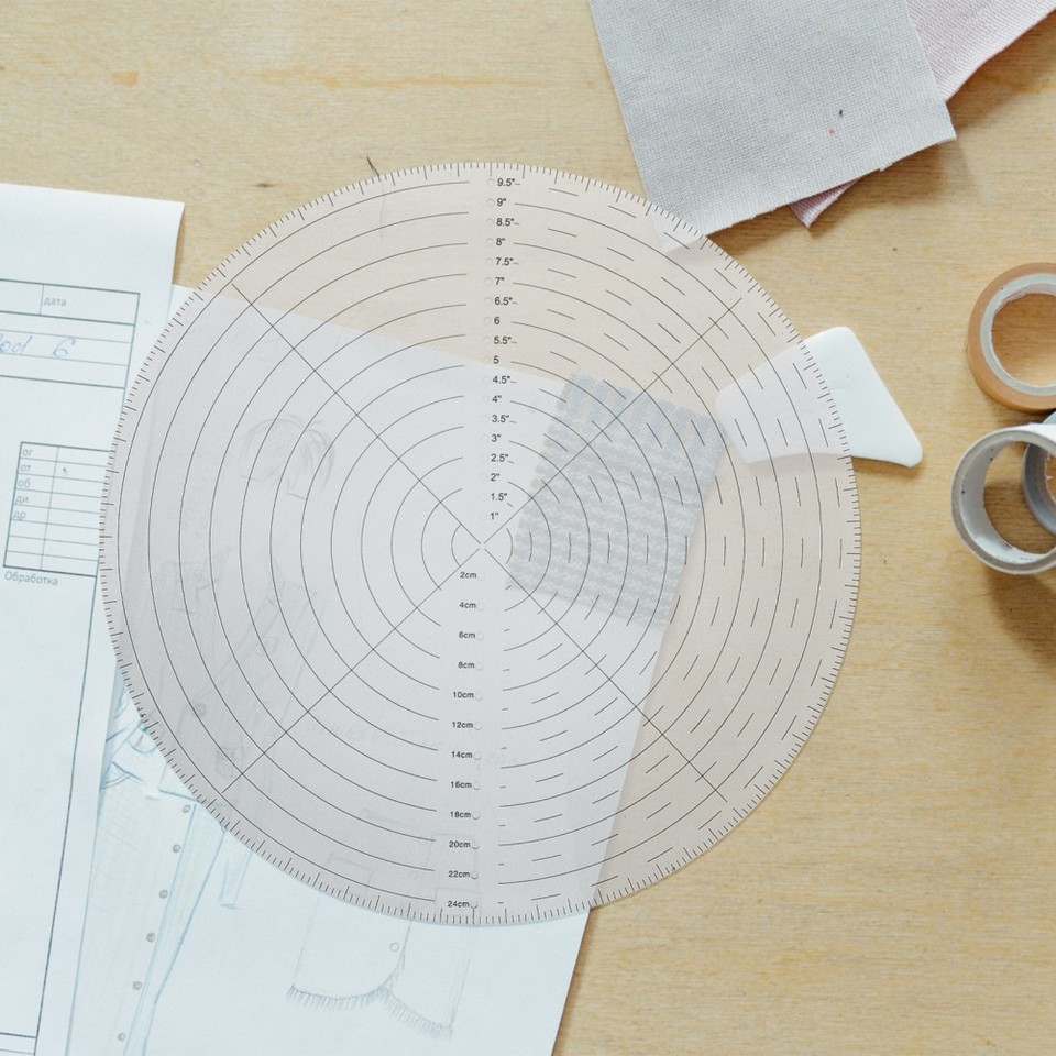 Sewing Template Transparent Acrylic Centering Ruler Circle Quilting ...