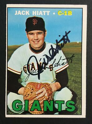 Jack Hiatt Giants signed 1967 topps baseball card #368 Auto Autograph 1 ...