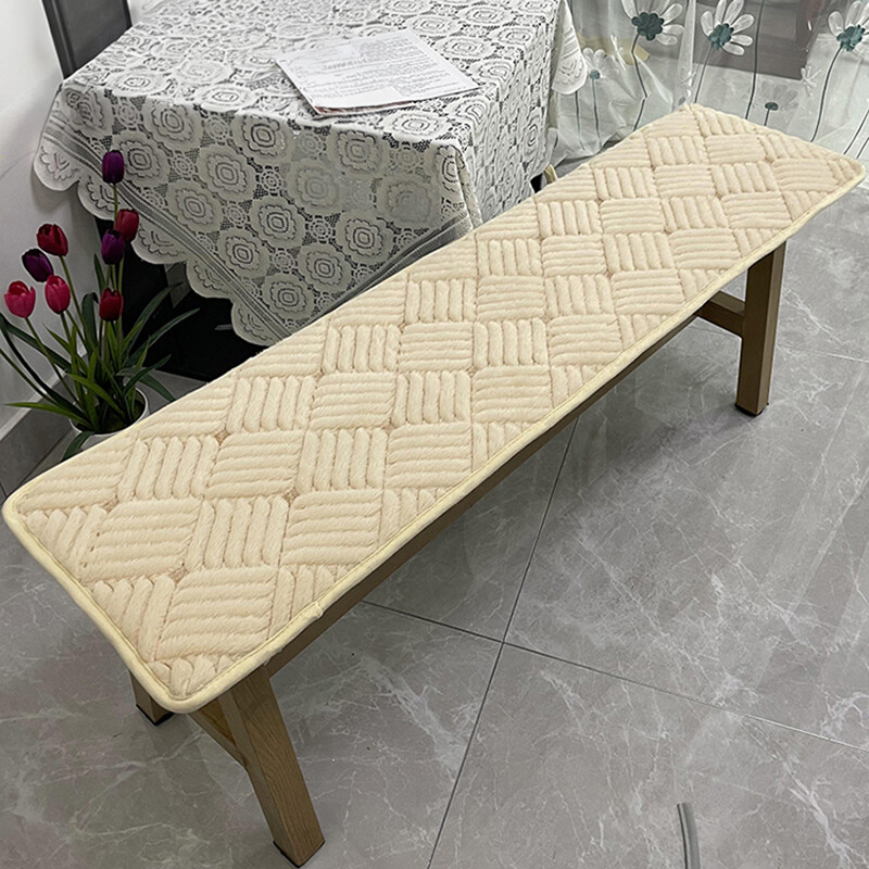 Winter Thicken Padded Plush Long Bench Seat Cushion Mat Stool Seat Pad ...