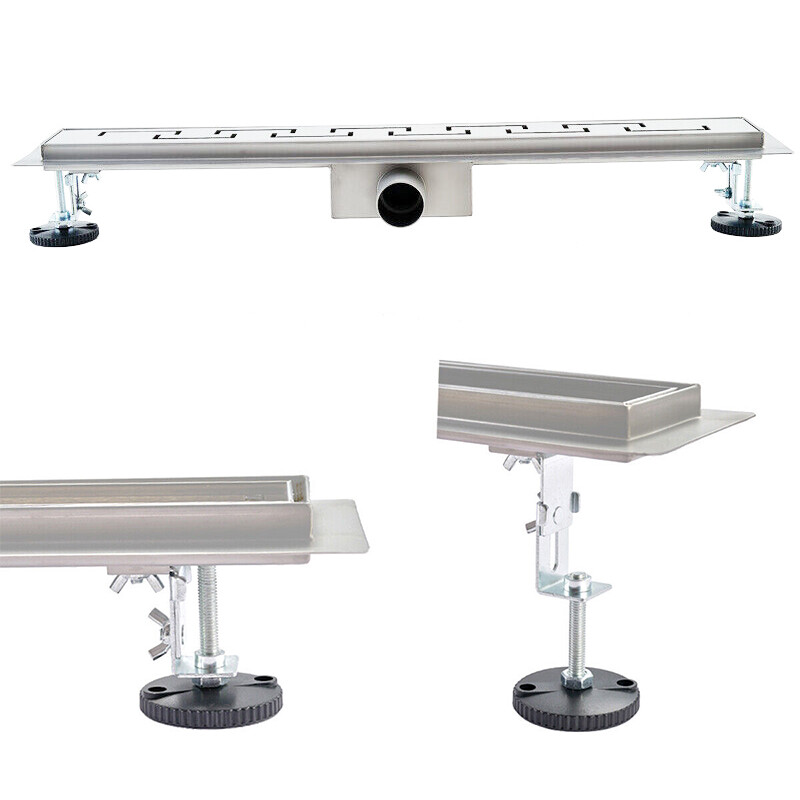 LINEAR SHOWER DRAIN STAINLESS STEEL WETROOM BATHROOM CHANNEL GULLY TRAP ...