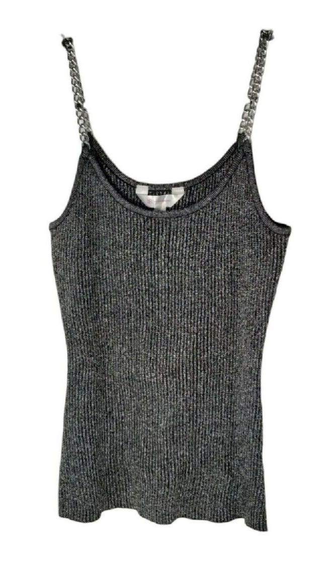 No Boundaries Sparkling Silver Chain Strap Tank Top Womens Size XS 1 | eBay