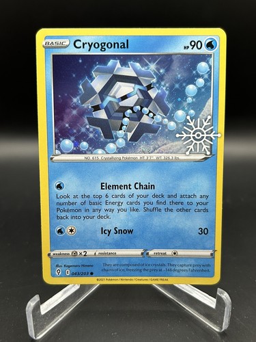 2021 Pokemon Holiday (Snowflake) Stamped - Cryogonal #043/203 Promo ...