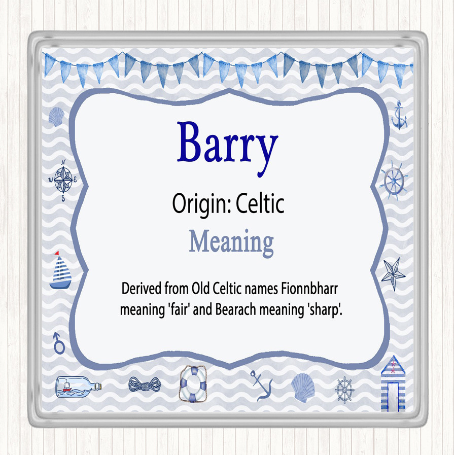 Barry Name Meaning Drinks Mat Coaster Nautical | eBay