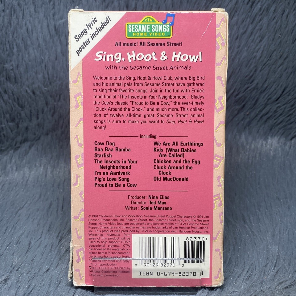 Sesame Songs Sing, Hoot & Howl VHS 1991 Sesame Songs Home Video Big ...