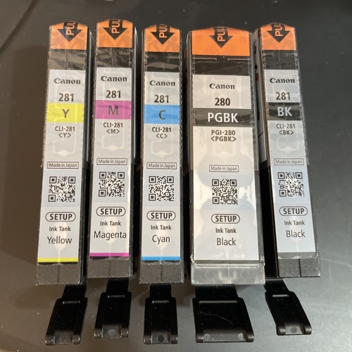 Canon Ink Cartridges - 5 Pack Open Box New Yellow 281, Magenta 281 ...