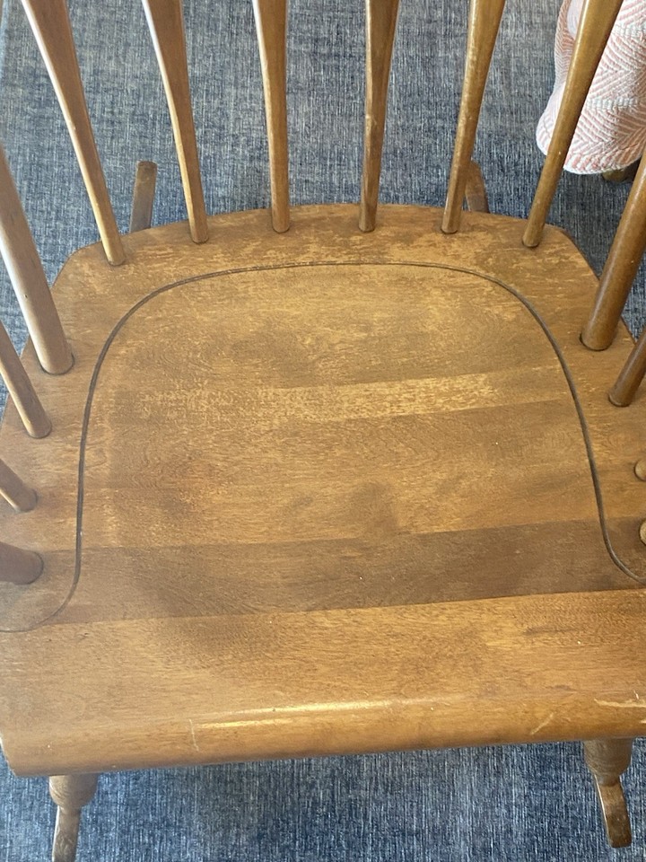 Vintage, S. Bent & Bros, Colonial, Adult Hard Wood Maple Rocking Chair ...