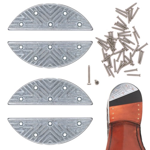 Metal Heel Plates 4 PCS Shoe Heel Taps Tips Repair Sole Pad with Nails ...