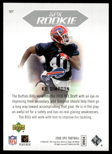 Ko Simpson Rookie 2006 SPx #107 #/1299 47260 | eBay