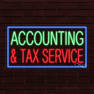 NEW "ACCOUNTING & TAX SERVICE" w/BORDER 33x18x1 INCH LED FLEX INDOOR ...