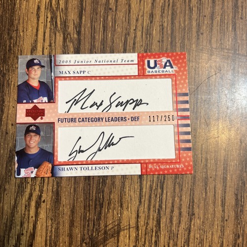 2005 Upper Deck USA Baseball Black Ink /250 Max Sapp Shawn Tolleson # ...