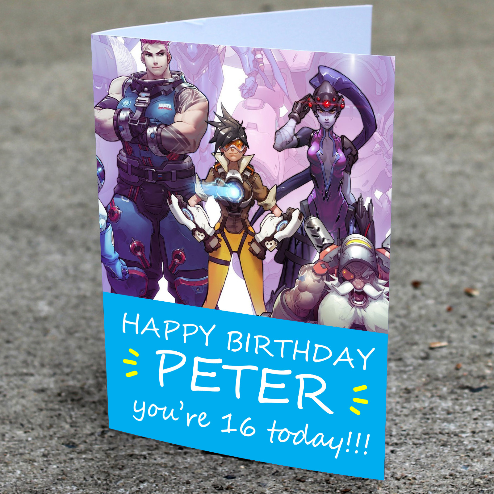 Overwatch Birthday Card - Professionally printed and personalised to ...