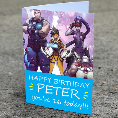 Overwatch Birthday Card - Professionally printed and personalised to ...