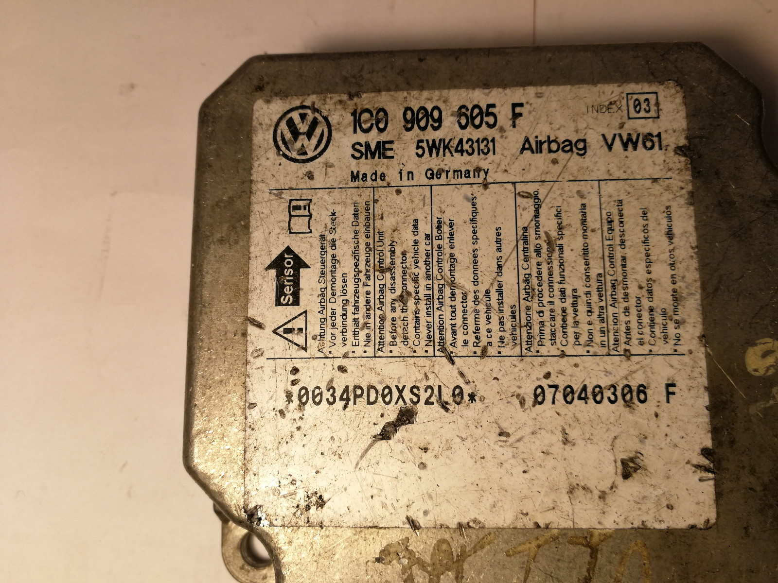 Volkswagen Control Module Unit 1C0909605 F 5WK43131 | eBay