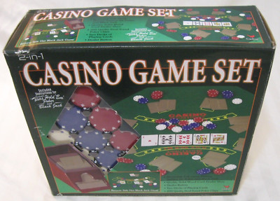 Casino Game Set Poker & Black Jack 2-in-1 Gaming Set Reversible Felt ...