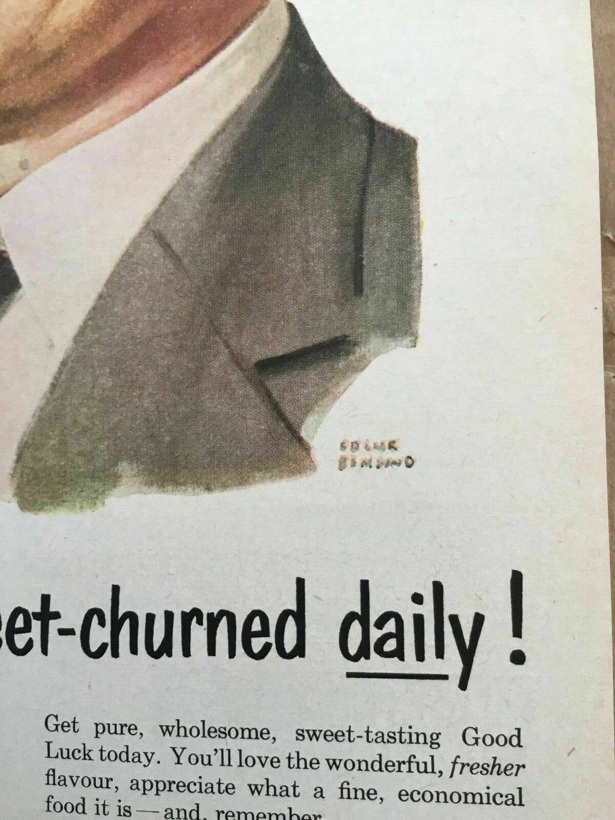 Good Luck margarine ad 1951 original vintage 50s print retro art food ...