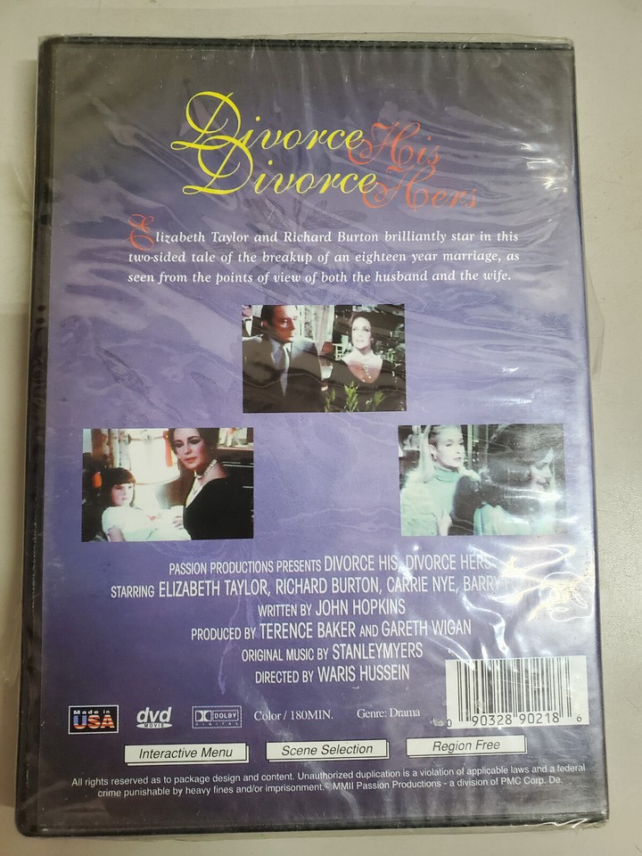 Elizabeth Taylor & Richard Burton - Divorce His, Divorce Hers - DVD ...