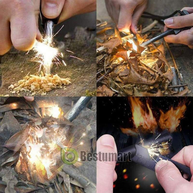 Huge Ferro Rods Ferrocerium Flint Steel Fire Starters Lighter w/ Handle ...