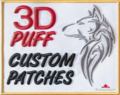 3D PUFF Custom Embroidered Patches Iron / Sew On Backing | eBay
