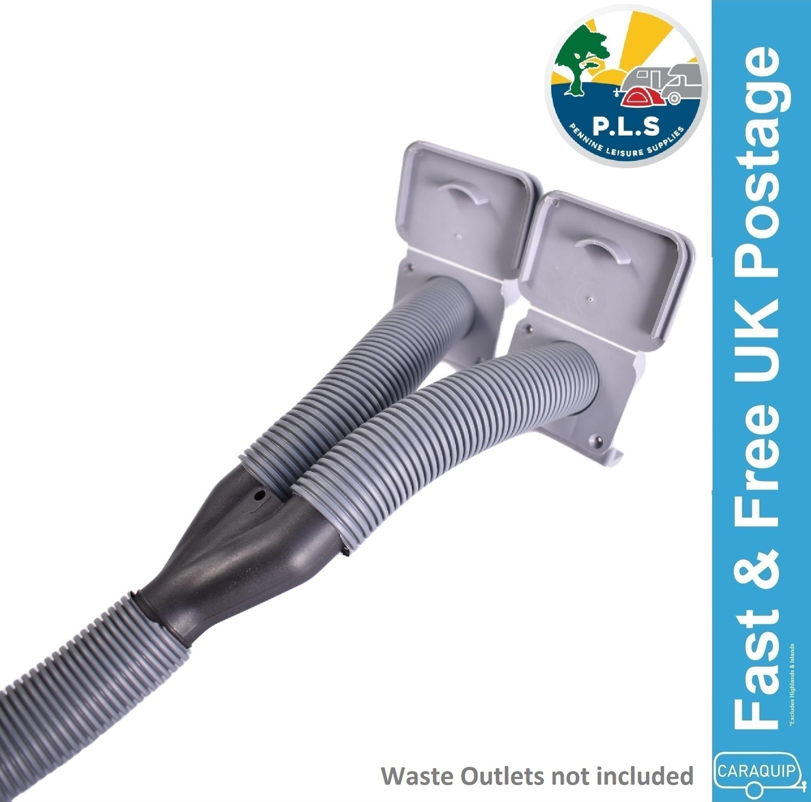 Caravan Waste Water Outlet Flexi Pipe Y Connection Kit 28.5mm Waste Hog ...