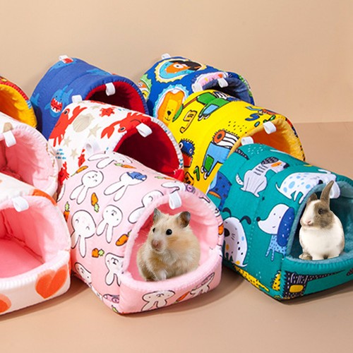 Winter Pet Bed Space Nest Cozy Cartoon Patterned Hamster Spacious ...