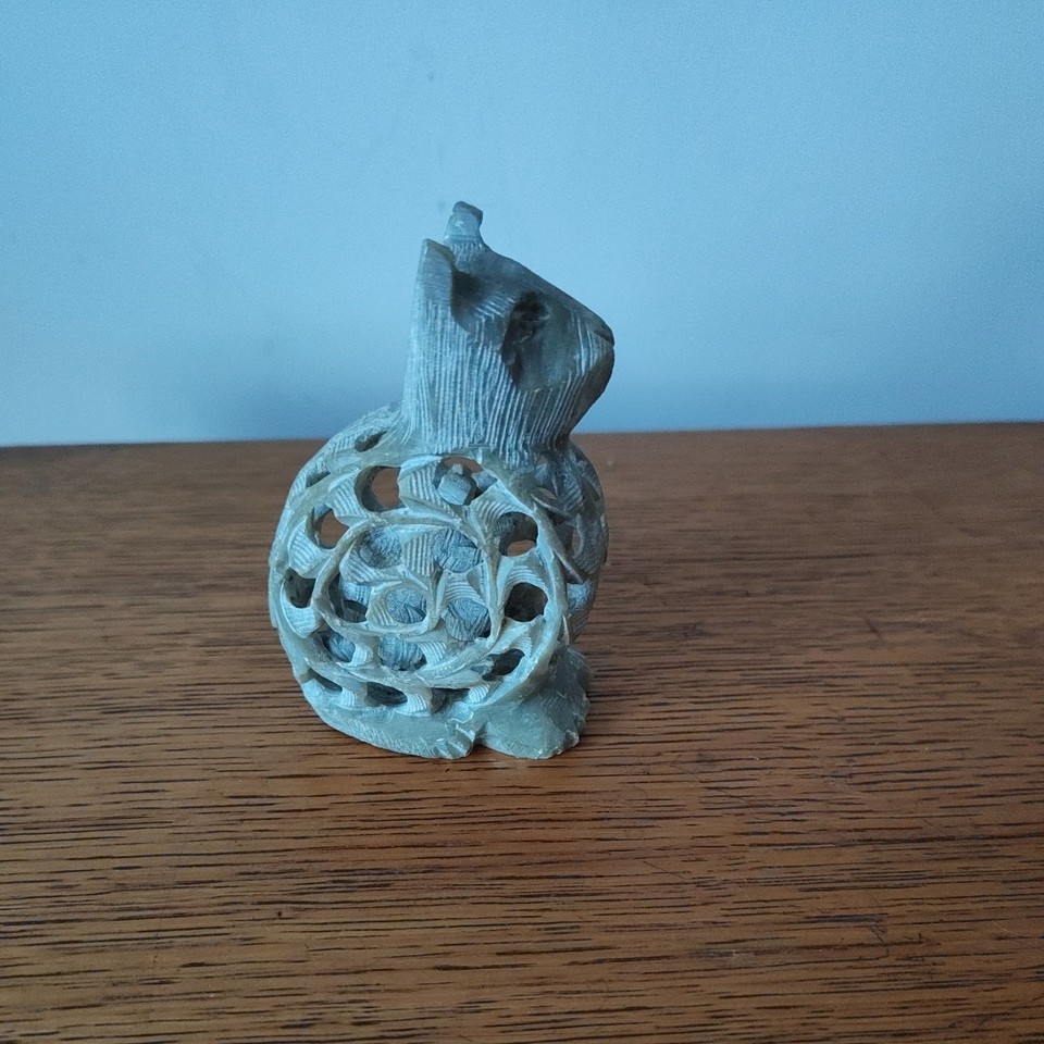 stone hand craved cat with kitten inside | eBay UK
