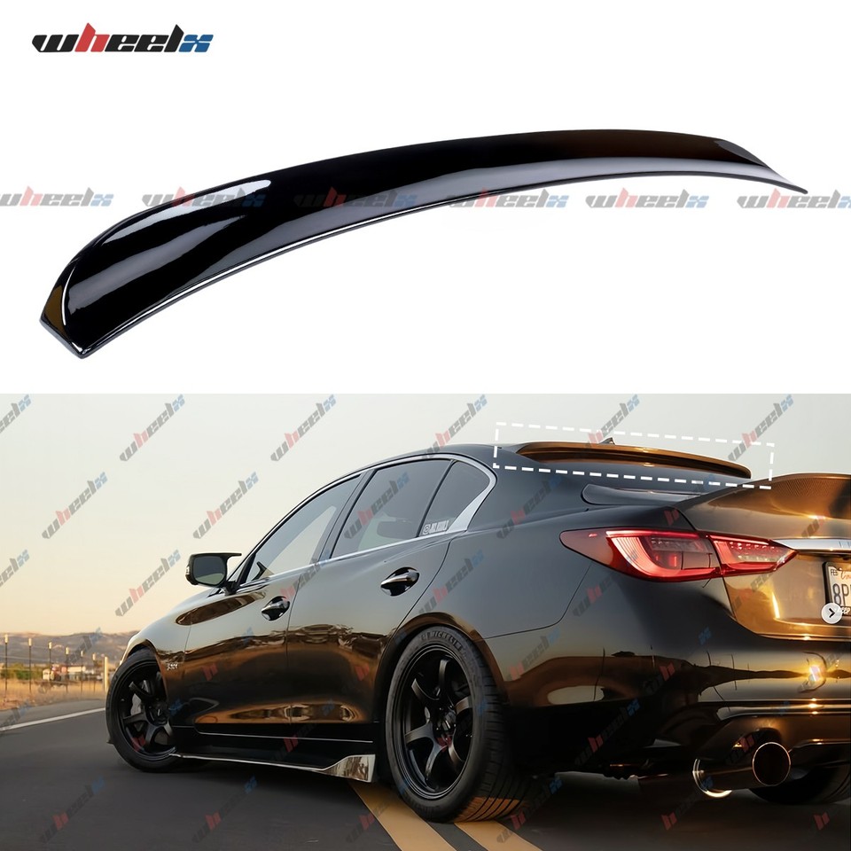 JDM V2 STYLE REAR WINDOW ROOF SPOILER FOR 14-24 INFINITI Q50 PAINTED ...