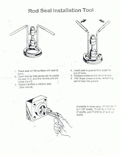 Hydraulic Cylinder Rod Seal Installation Tool Med for 1-1/4" & up rod ...