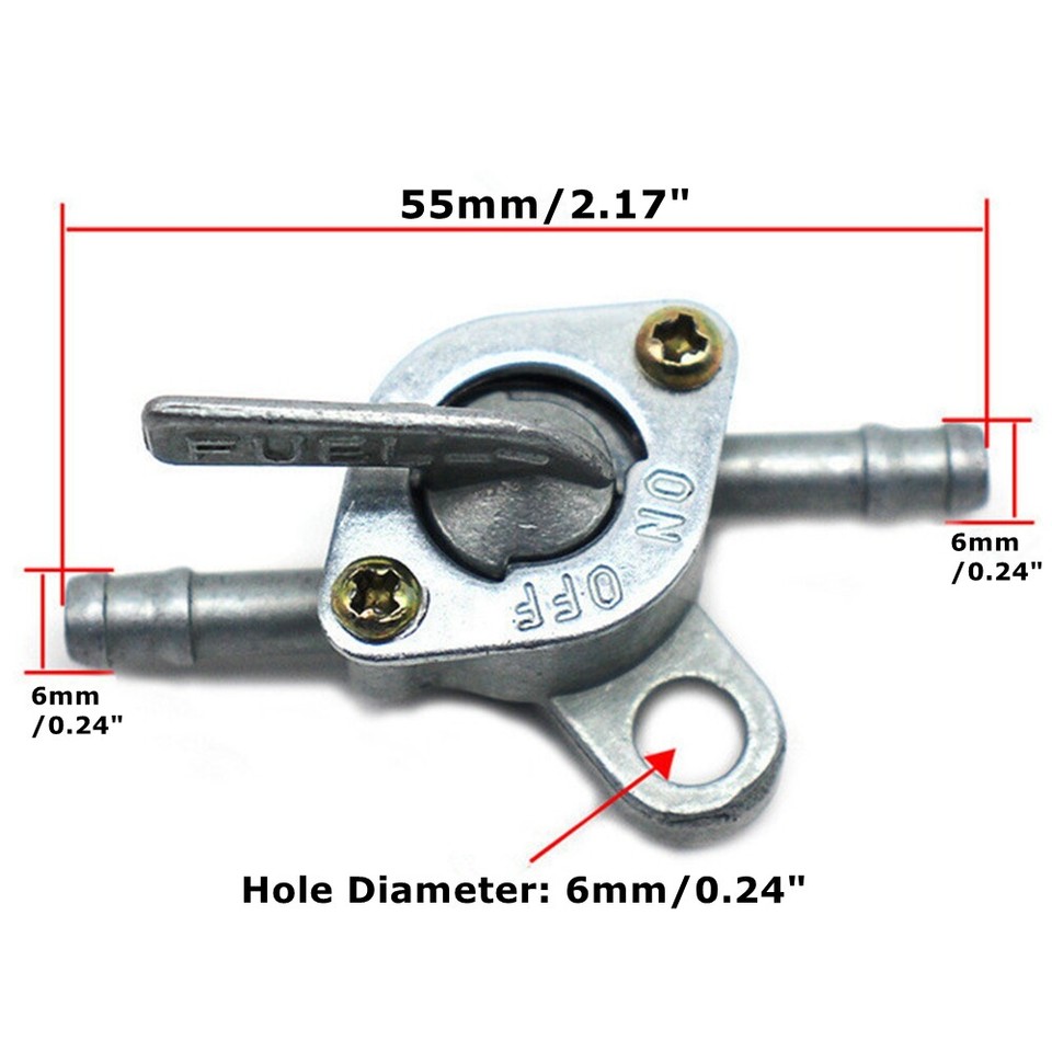 2X Motorcycle Quad Lawnmover Universal Inline Petcock Switch Petrol ...