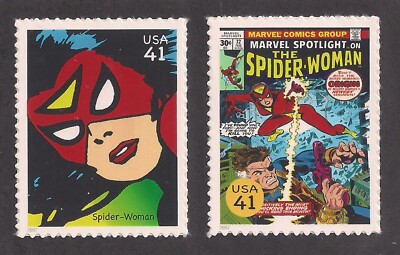 SPIDER WOMAN - MARVEL COMICS - SET OF 2 U.S. POSTAGE STAMPS - MINT ...