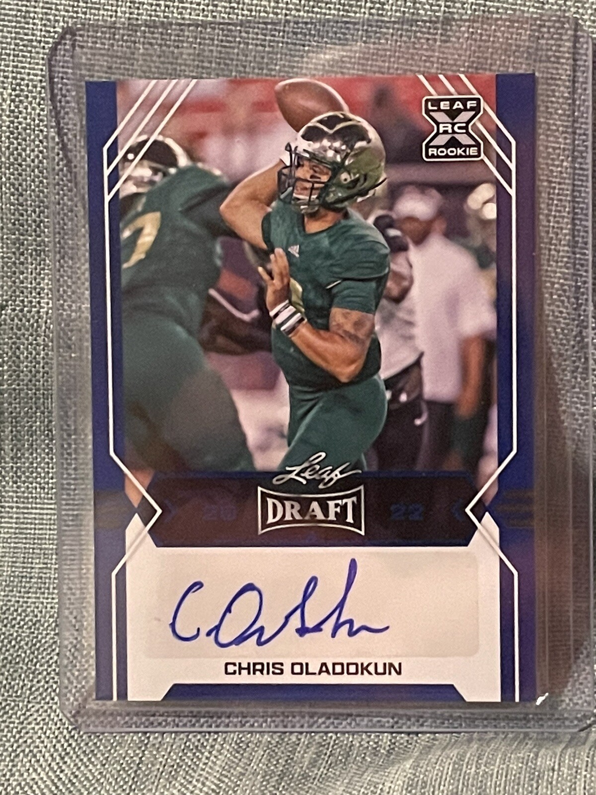 2022 Leaf Draft Chris Oladokun Blue Parallel RC Auto And Drew Plitt ...
