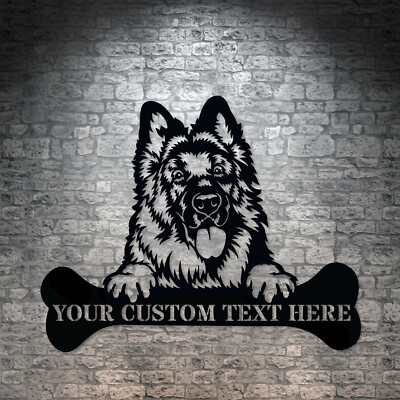 Personalized Long-Haired German Shepherd Name Metal Sign. Custom Dog ...