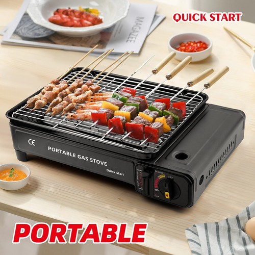 Butane Stove with Griddle Top and Carrying Case, Portable Outdoor ...