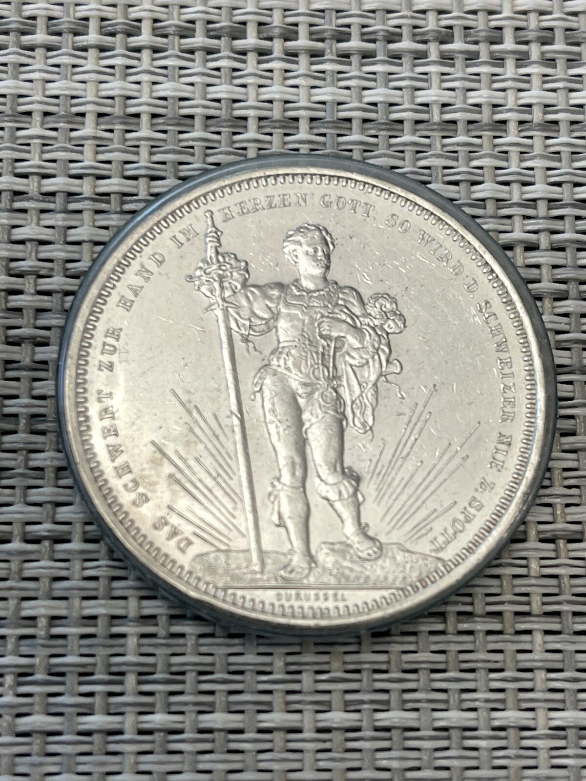 Switzerland 1879 1 Shooting Thaler 5 Francs Coin AU Silver #A4 | eBay