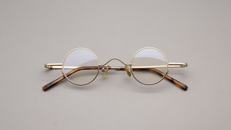 Classic Retro Small Round Spectacles Glasses Vintage Gold Eyeglass ...