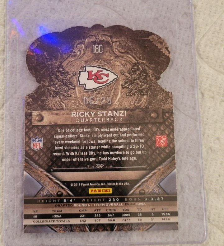2011 Panini Crown Royale - Rookie Gold Signatures #180 Ricky Stanzi ...