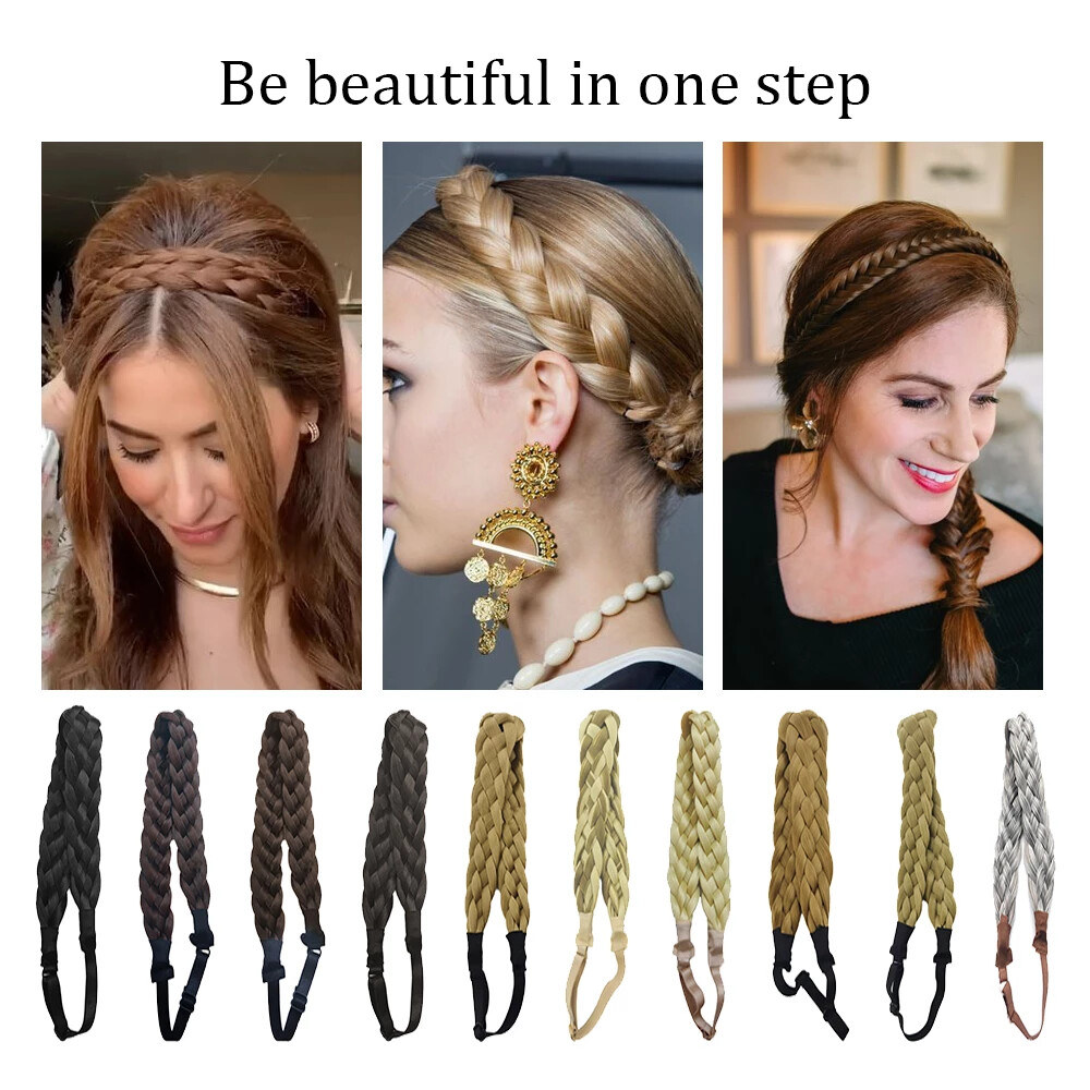 Natural Hair Band Plaited Headband Braided & Elastic Band Hair ...