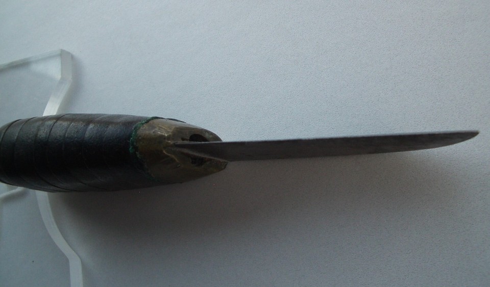 Antique American Indian Forged Skinning Knife. Brass Stacked Hide ...