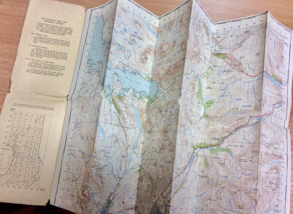 Vintage 1950s Ordnance Survey One Inch Cloth Map Of Lochcarron | eBay